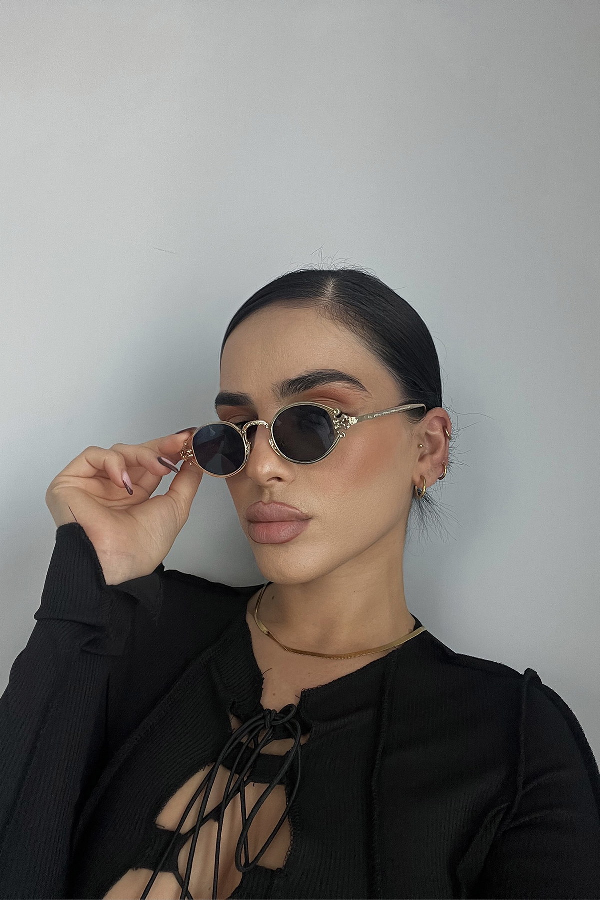 Gold İnce Çerçeveli Gözlük ATE3316 - Eyyo